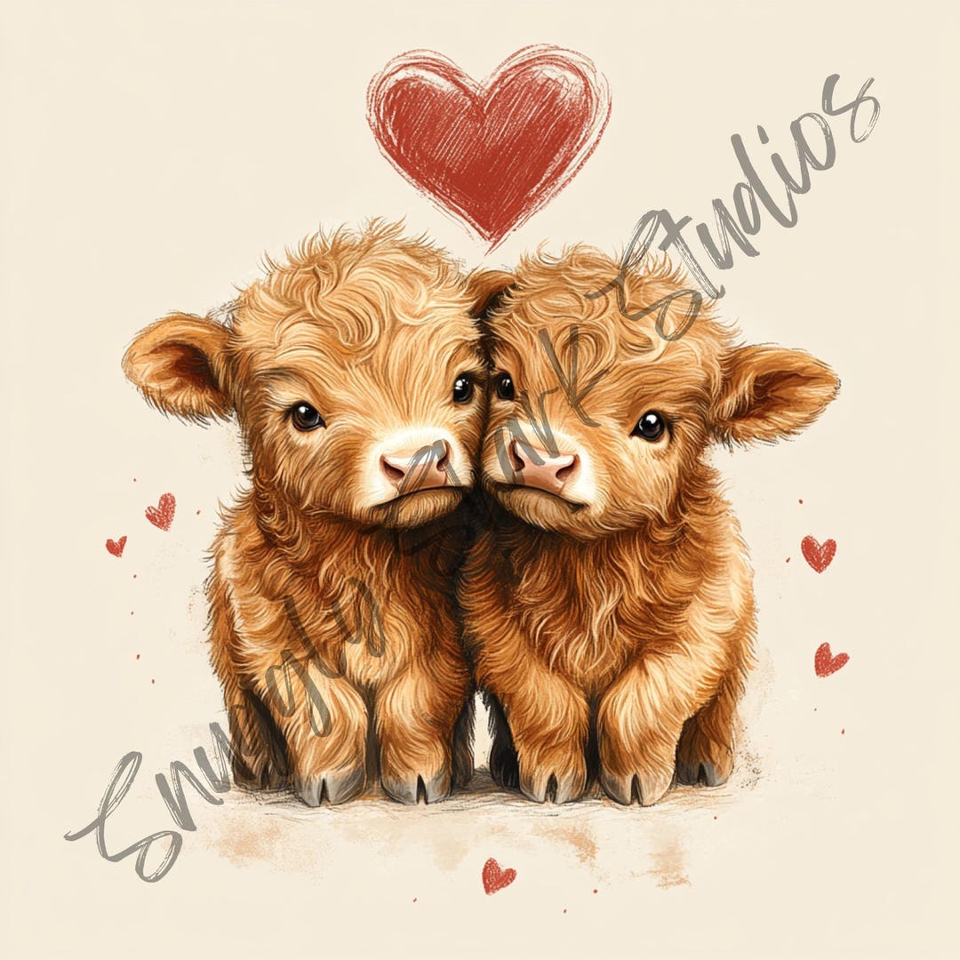 Cute Highland Cows DIGITAL DOWNLOAD Watermark is Removed in Downloads ...
