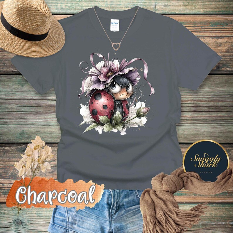 Floral Ladybug Shirt, Whimsical Cottagecore Nature Tee, Garden Lover ...