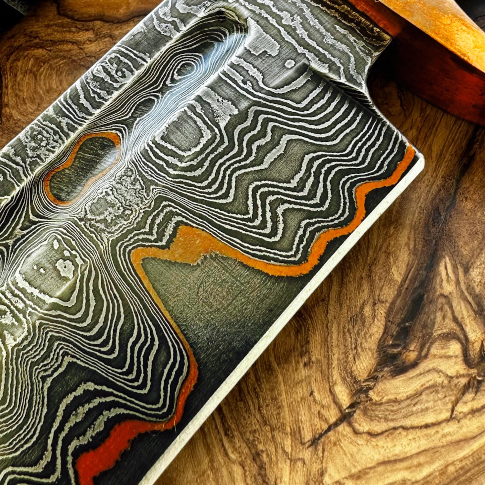 Copper Damascus Bowie Knife A Master Piece of Knife Making Natural ...