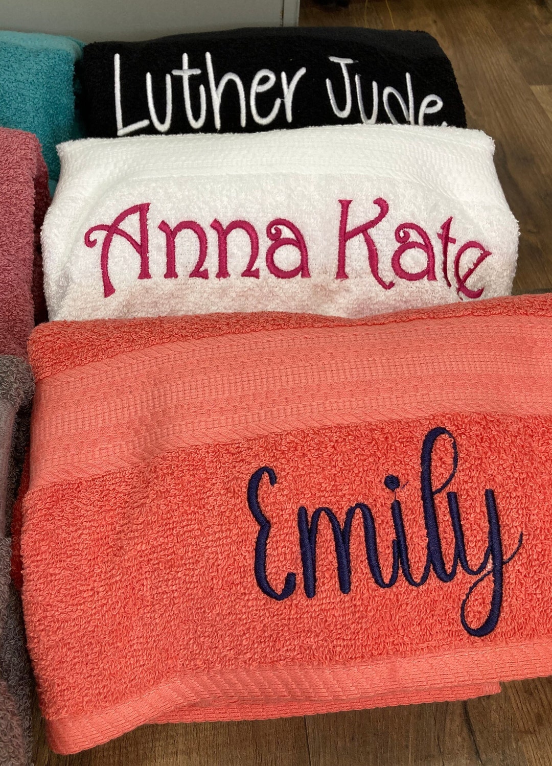 Personalized Bath Towel Set, Embroidered Towel, Monogrammed Hand Towel ...