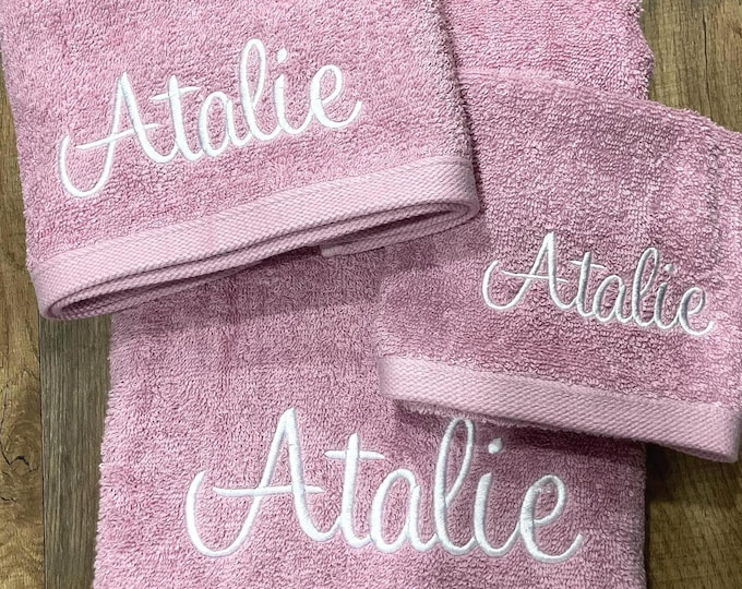 Monogram Towel Set/personalized Bath Towel Set/ Custom Towel Set ...