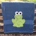 Teal Frog Bath Towel, Personalized Cotton Applique - Etsy