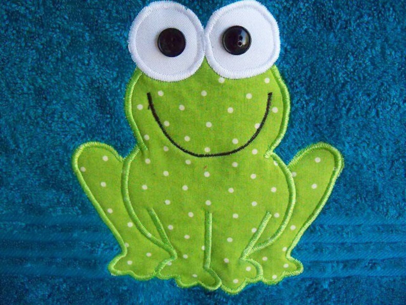 Teal Frog Towel, Frog Bath Towel, Kid's Frog Towel, Personalized Towel ...