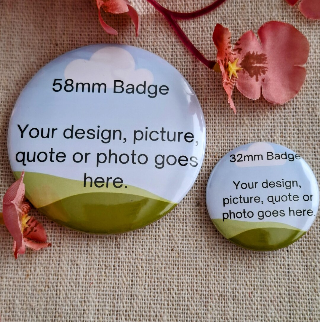 Custom Pin Back Badges, Badges, Photo Badges, Name Badges, Logo Badges ...
