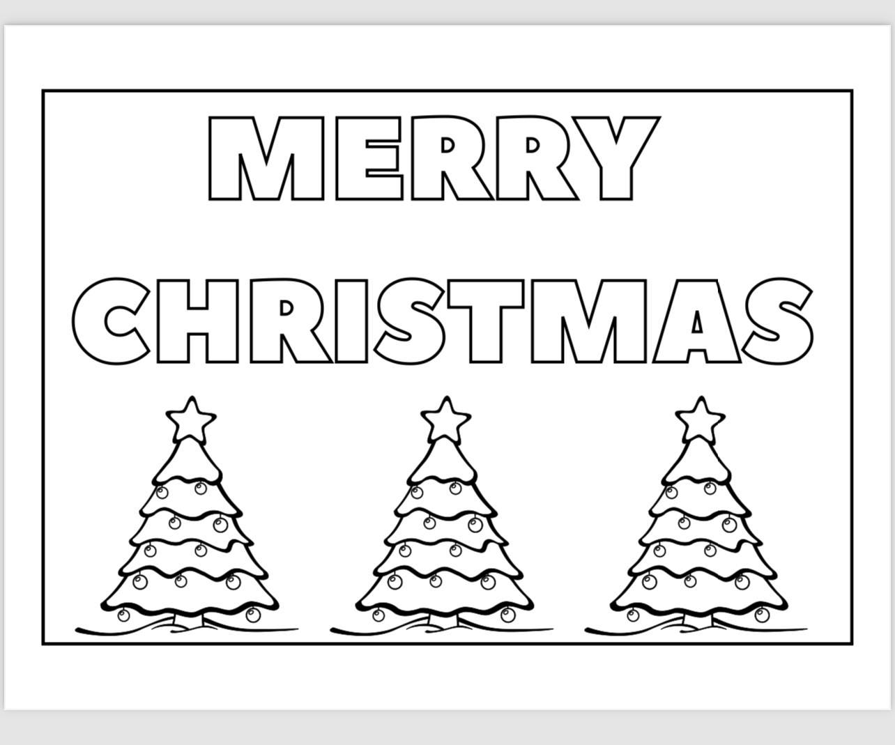 Merry Christmas Coloring Sheet, Christmas Trees, Coloring Page ...