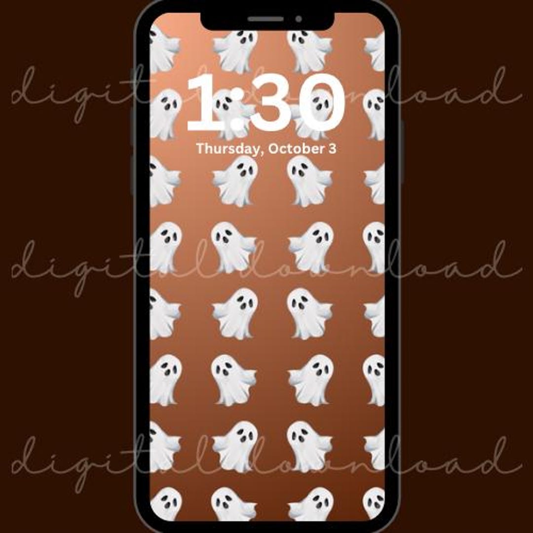 Cute Halloween Ghost Phone Background Digital Download - Etsy