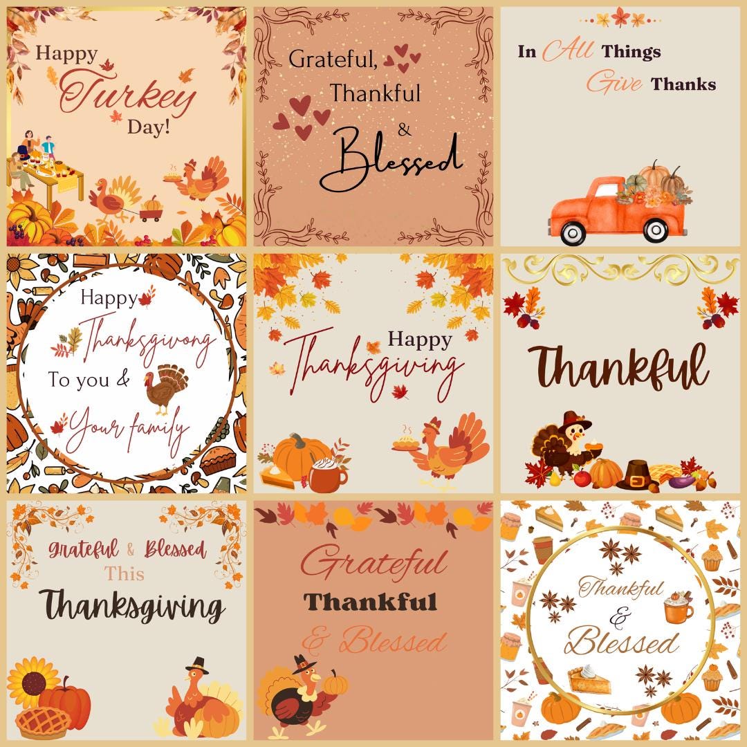 Thanksgiving Instagram Post Templates Canva Editable Instagram ...