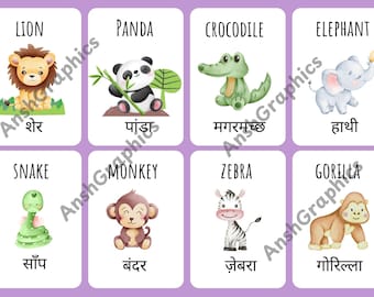 Body Parts in Hindi Flashcards Printable - Etsy