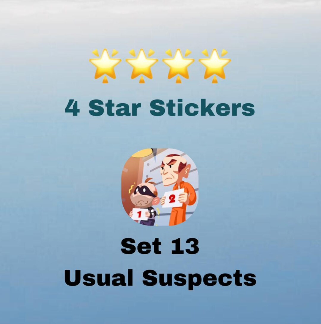 Mono 4 Star Stickers Set 13 Usual Suspects 1 Piece - Etsy