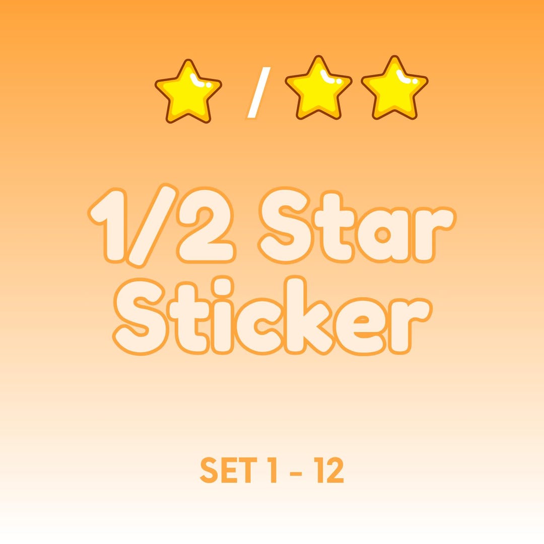 Mono Go 1/2 Star Stickers 1 Piece - Etsy