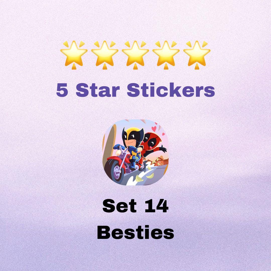 Mono Go 5 Star Stickers Set 14 Besties 1 Piece - Etsy
