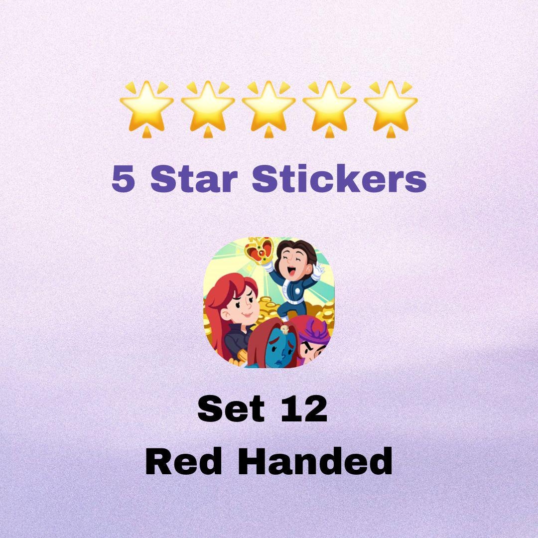 Mono Go 5 Star Stickers Set 12 Red Handed 1 Piece - Etsy