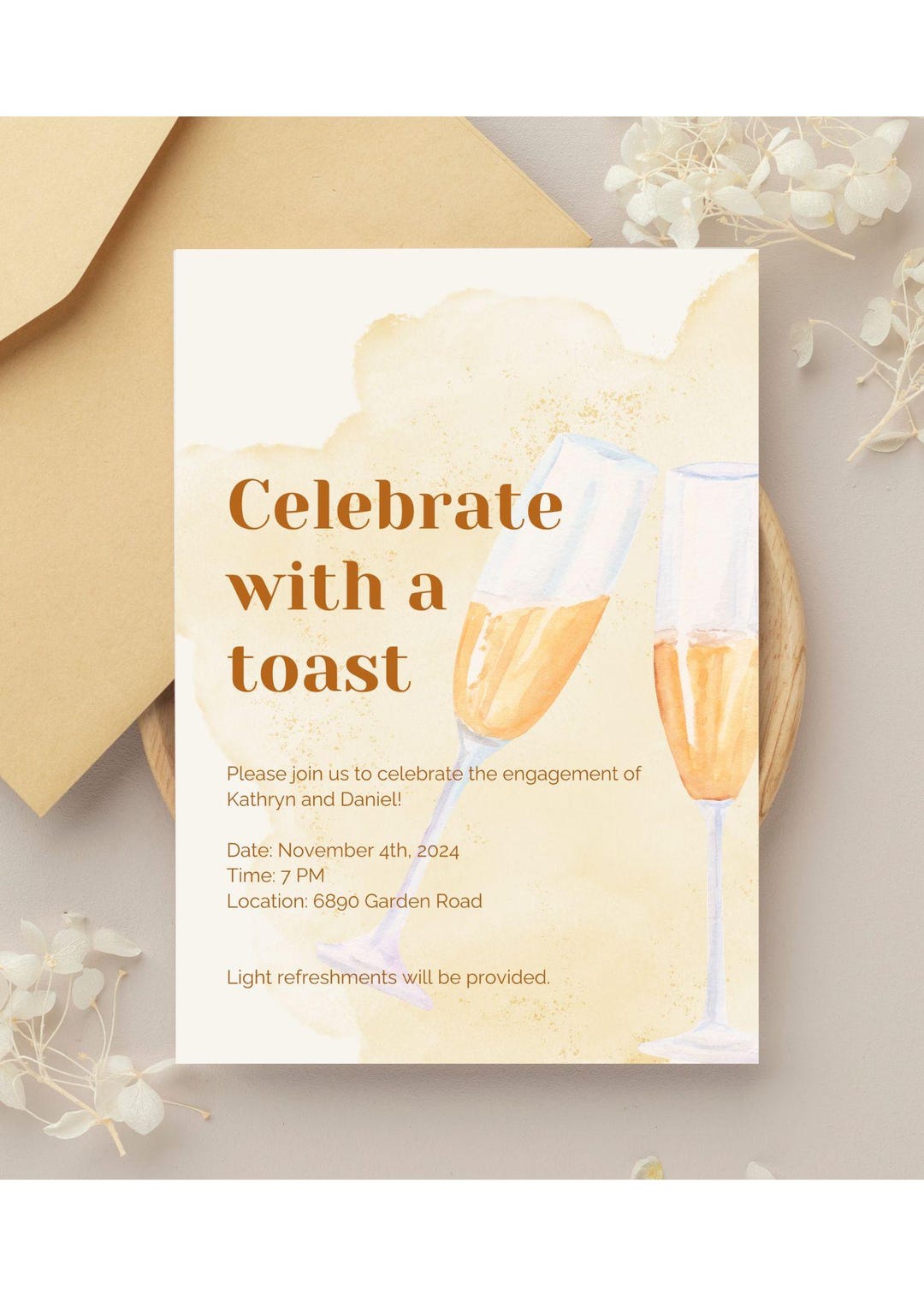 Celebrate With a Toast Party Invitation | Engagement Party Invite ...
