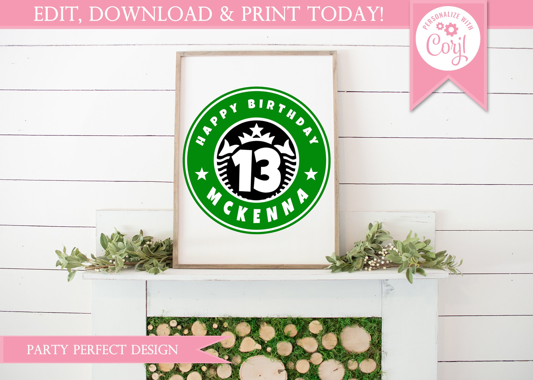 Starbucks Inspired Happy Birthday Poster Instant Download - Etsy