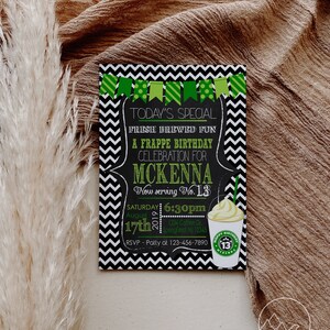 Starbucks Inspired Birthday Invitation - Instant Download - Etsy
