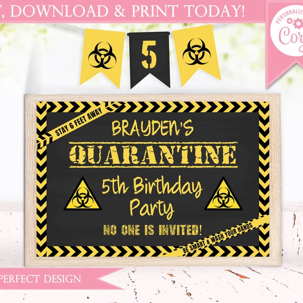 Quarantine Birthday Banner - Etsy