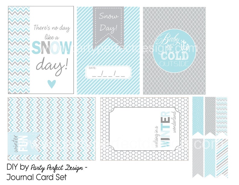 Snow Day Winter Journal Cards. Perfect for Project Life. - Etsy
