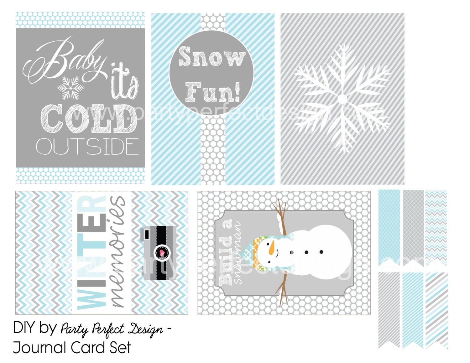 Snow Day Winter Journal cards. Perfect for Project Life. | Etsy