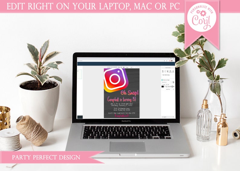 Insta-birthday Instagram Inspired Birthday Party Invitation - Instant ...