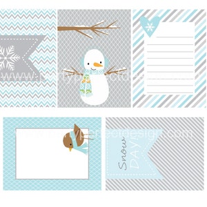 Snow Day Winter Journal Cards. Perfect for Project Life. Instant ...