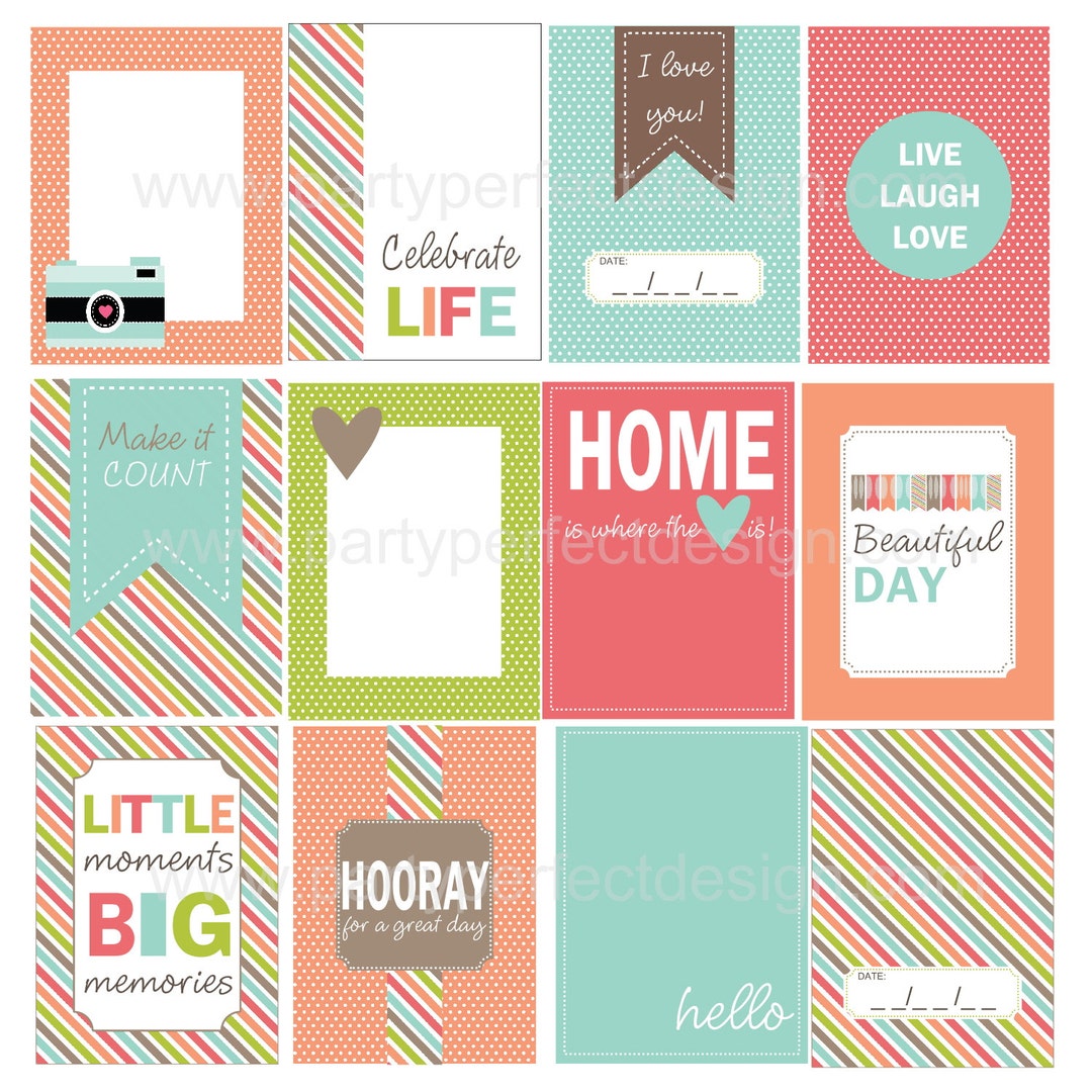 Everyday Life Journal Cards. Perfect for Project Life. Instant Download ...
