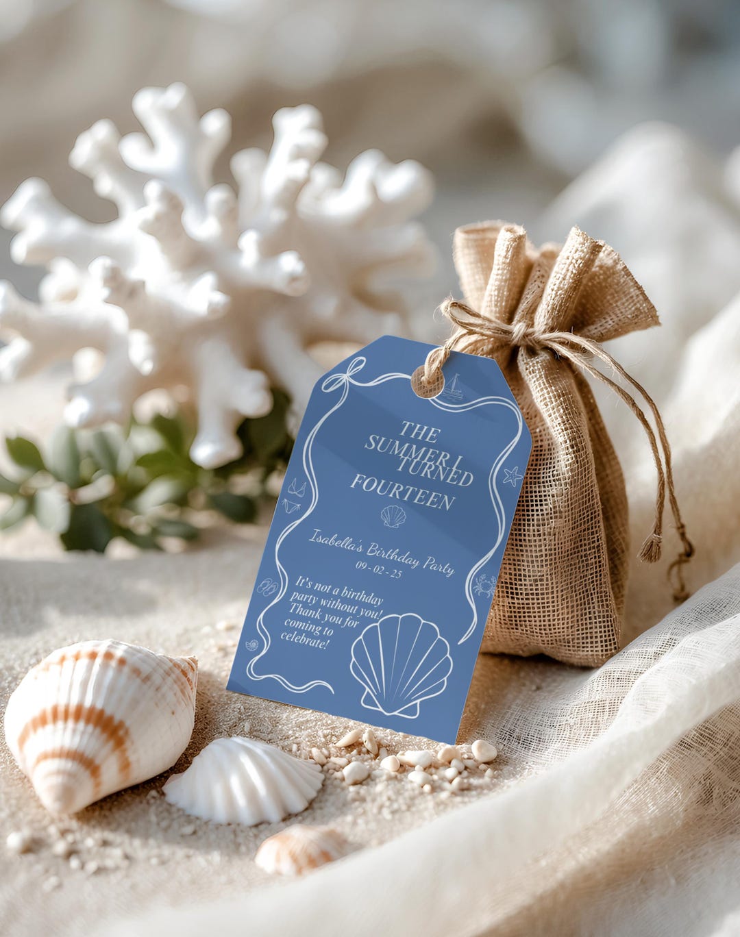 Coastal Beach Favor Tag- Instant Download - Etsy