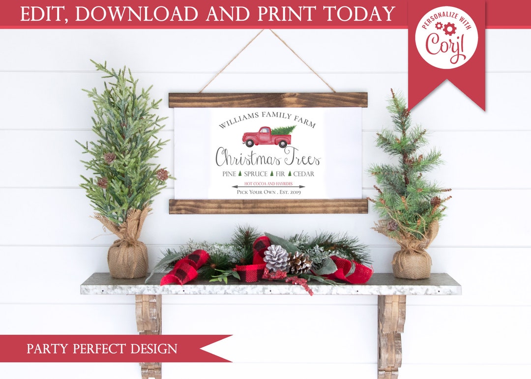 Personalized Family Tree Farm Wall Art - Instant Download - Etsy