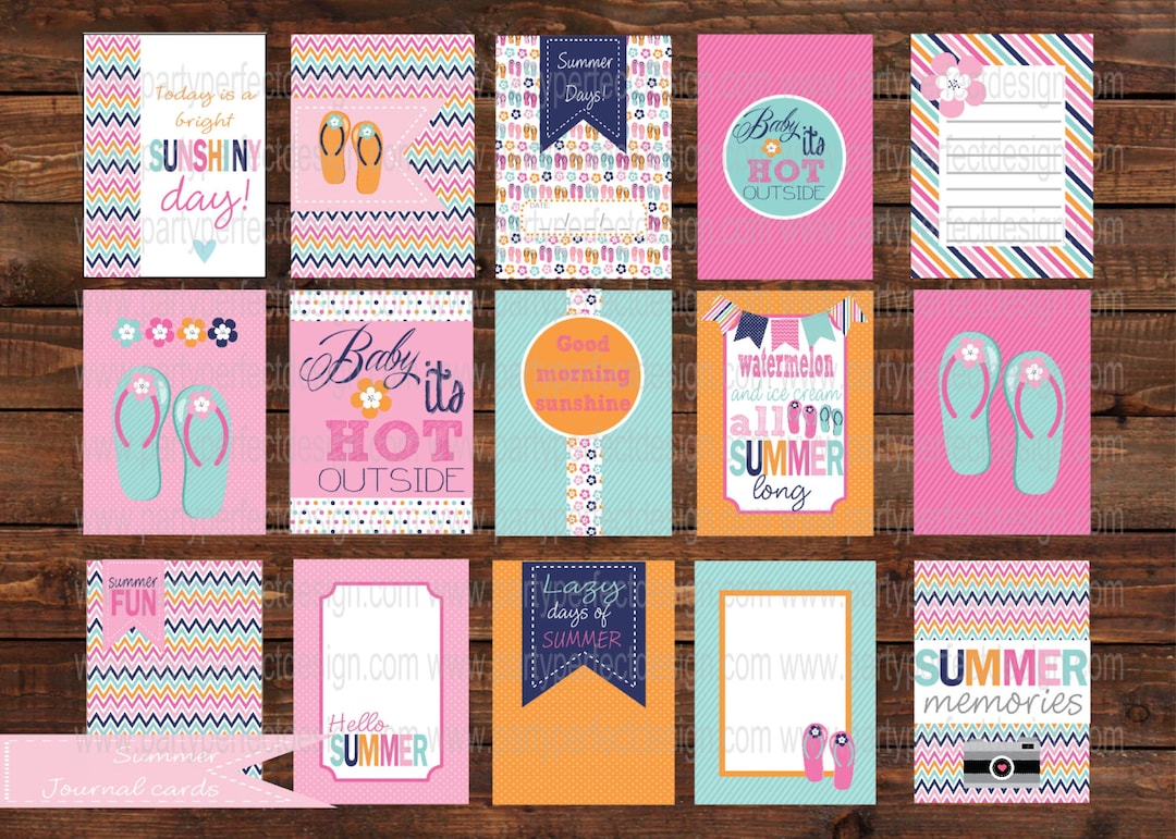 Summer Days, Summer Fun, Journal Cards. Perfect for Project Life ...