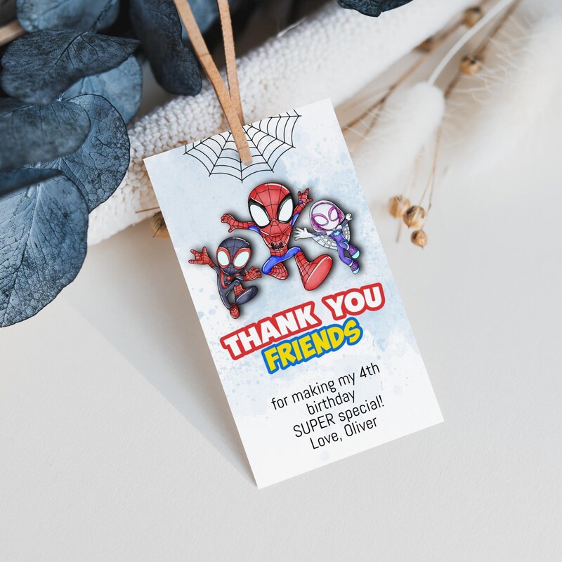 Spiderman Printable Name Tag - Etsy