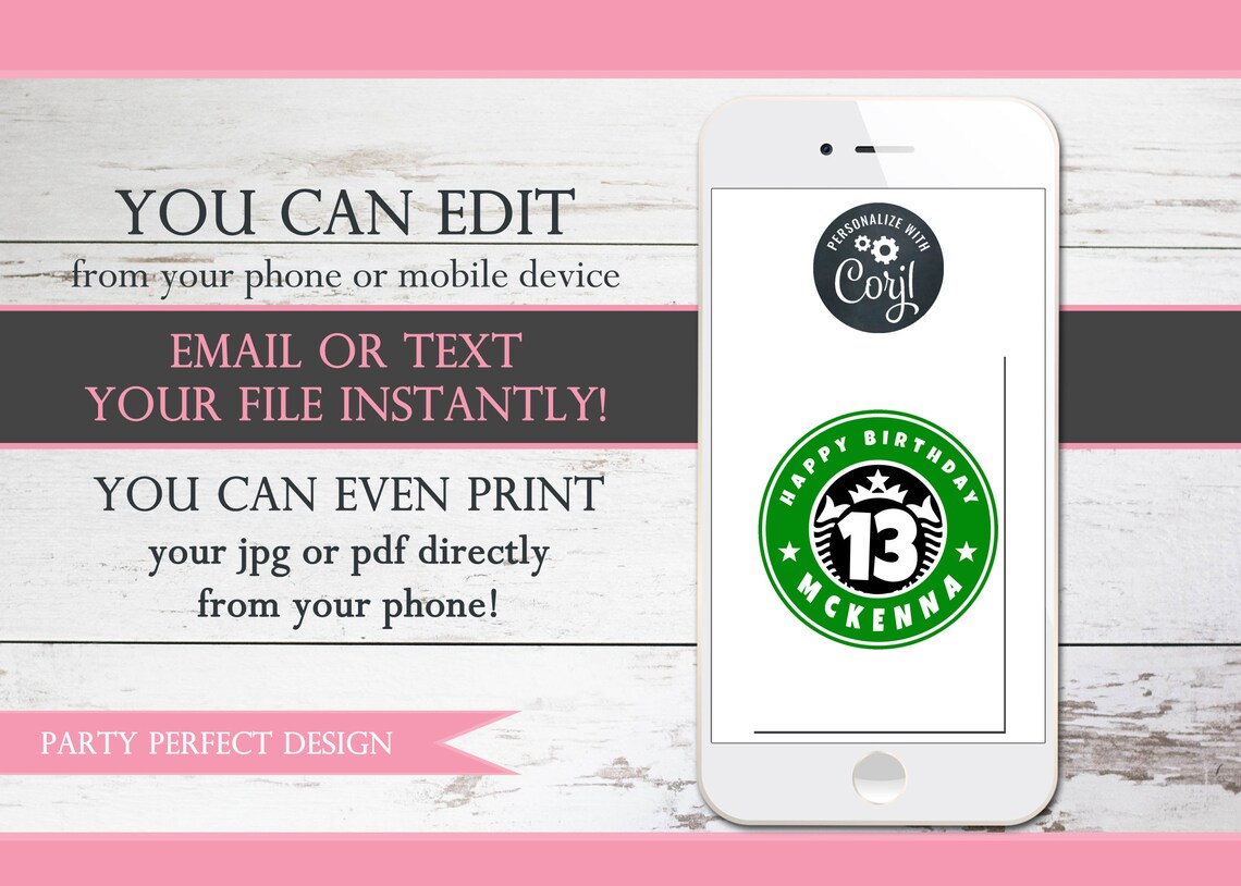 Starbucks Inspired Happy Birthday Poster Instant Download - Etsy