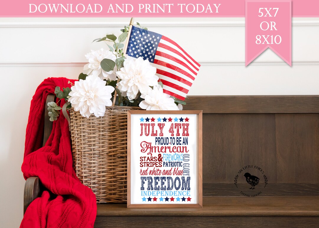 Instant Download Patriotic Sign, Poster - Print Your Own - Etsy
