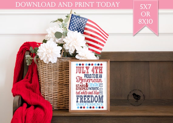 Instant Download Patriotic Sign Poster Print Your Own - Etsy