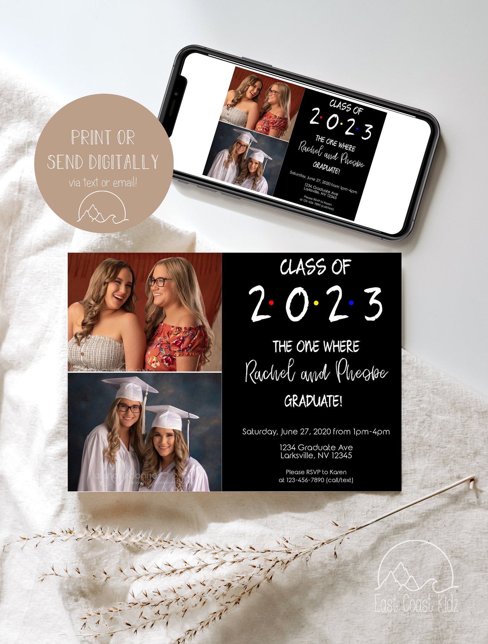 FRIENDS Inspired Graduation Photo Invitation Instant Download - Etsy