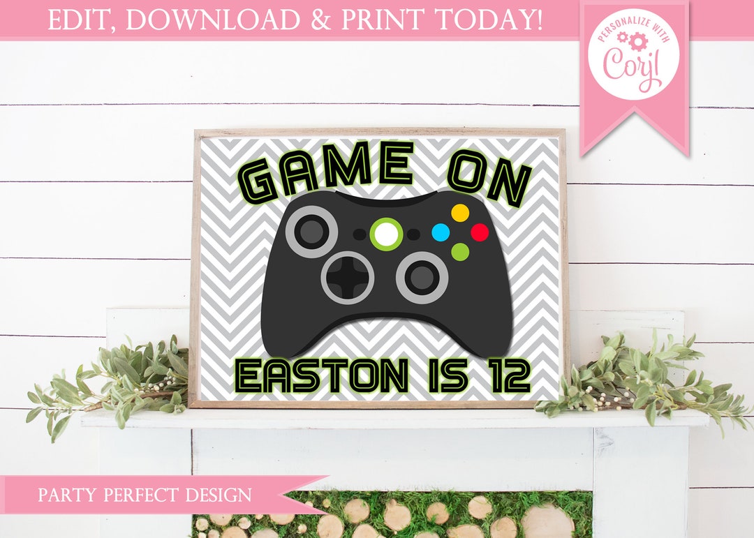Gamer 20x30 Inch Birthday Poster - Instant Download - Etsy