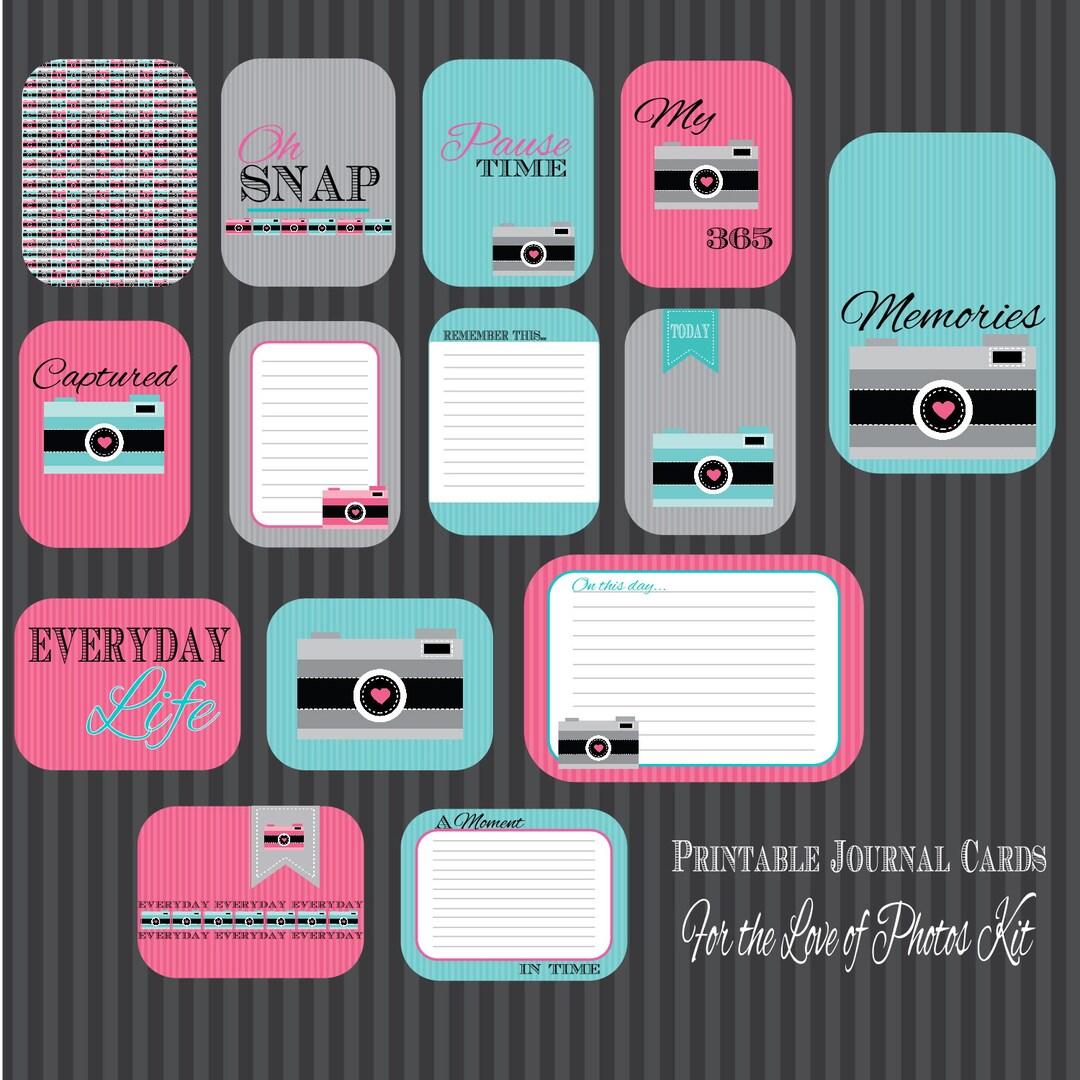 Photo Love Journal Cards. Perfect for Project Life. Instant Download - Etsy
