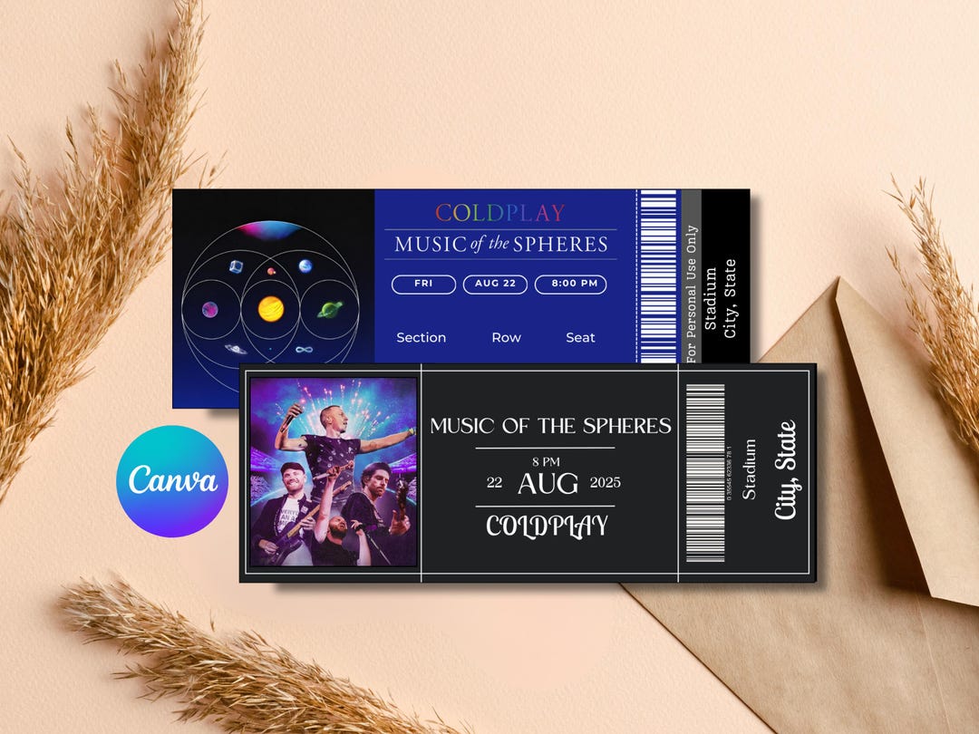 Customizable Coldplay Music of the Spheres Tour Template Canva Editable ...