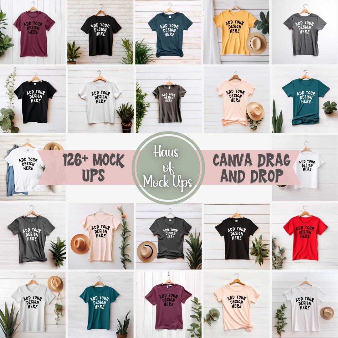 Bella Canvas 3001 Mockup Bundle 126 T-shirt Mockups Bella Canvas 3001 ...
