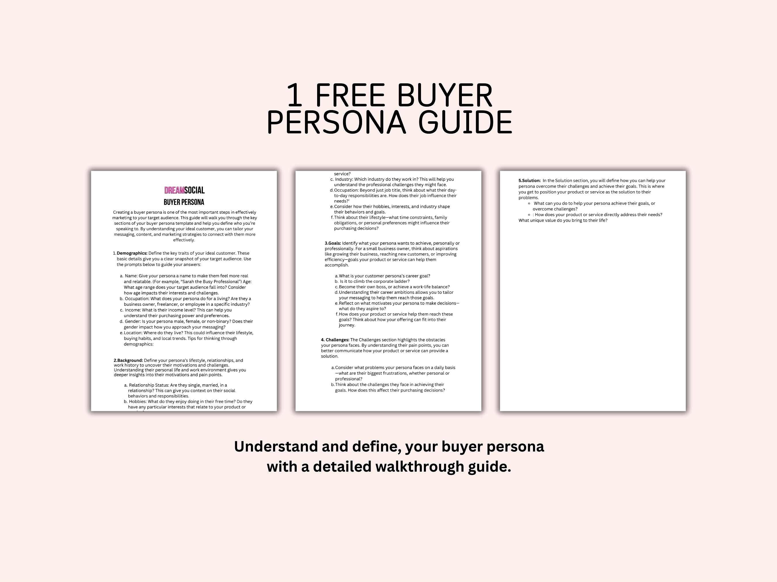 Buyer Persona Template Editable Template Marketing Template Understand ...