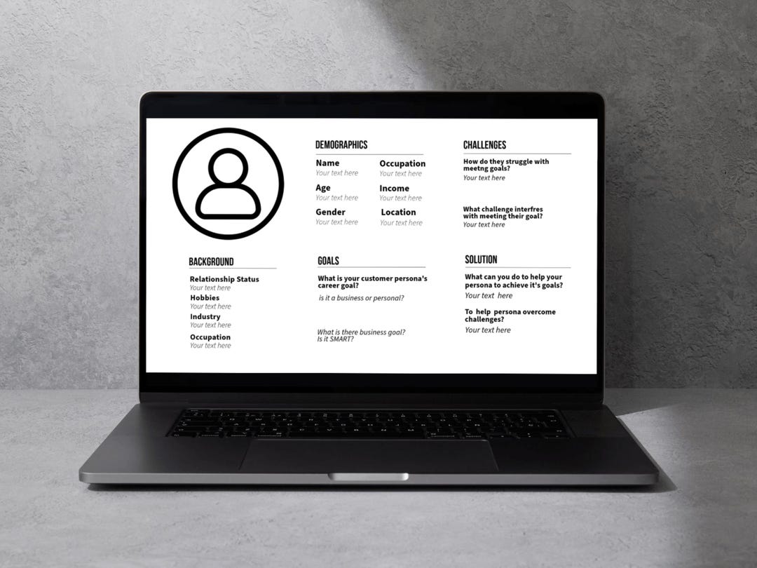 Buyer Persona Template | Editable Template | Marketing Template ...