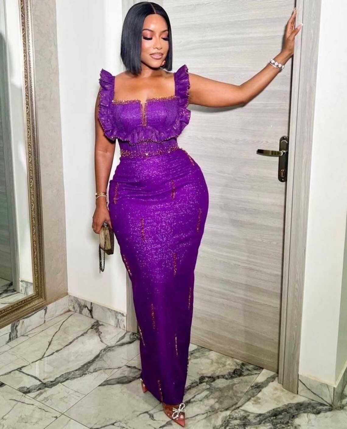 Lace Style Owanbe Dress: Nigerian Wedding Guest Gown - Etsy