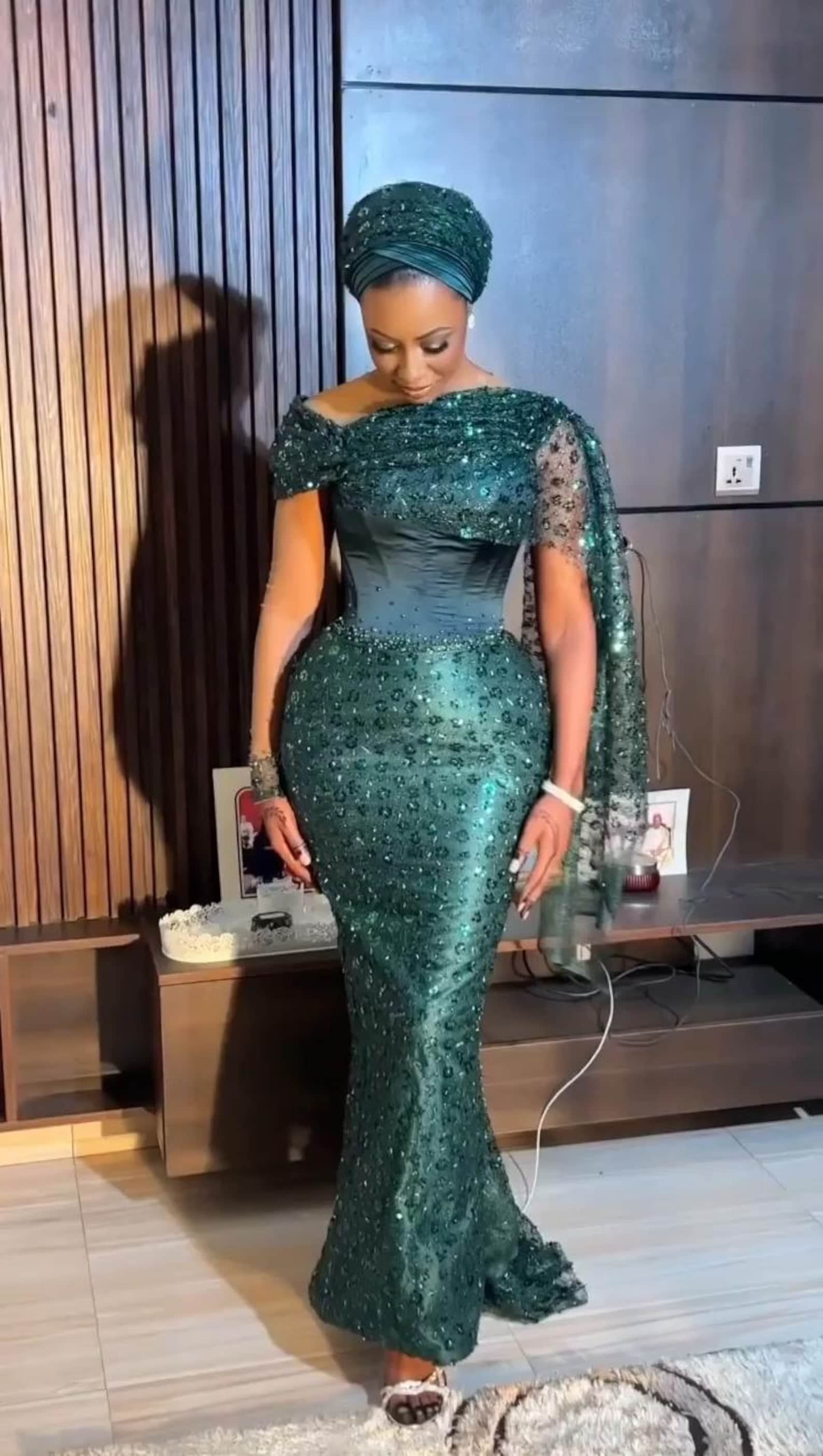 Newest Nigerian Lace Aso Ebi Dress: Wedding Guest Owanbe Gown, Cultural ...