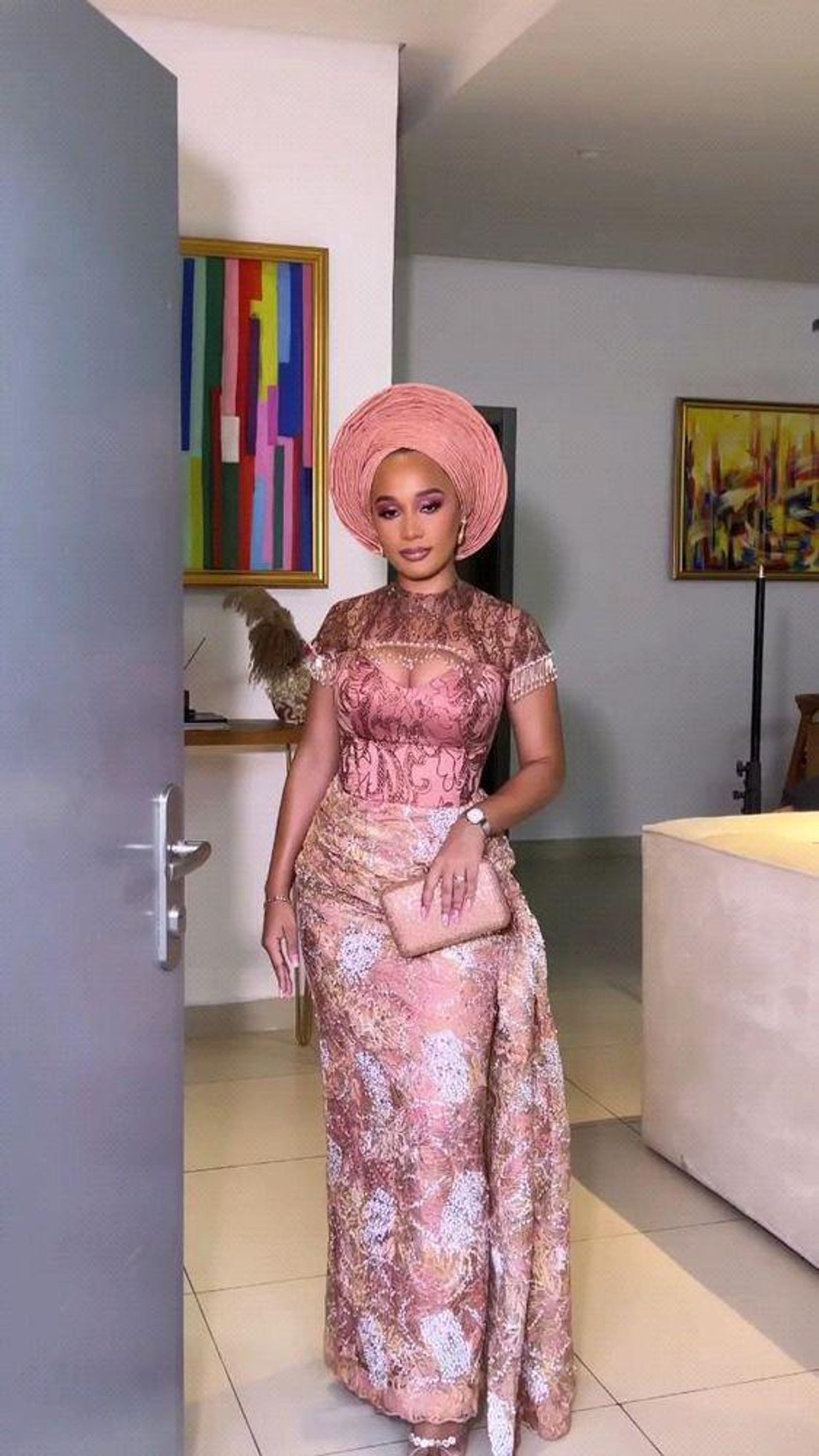 African Lace 2-piece Dress: Owanbe Gown, Lace Inspo, Aso Ebi Dress - Etsy