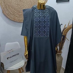 Agbada for Men With Monogram Embroidery/african Wedding Suit/ White ...