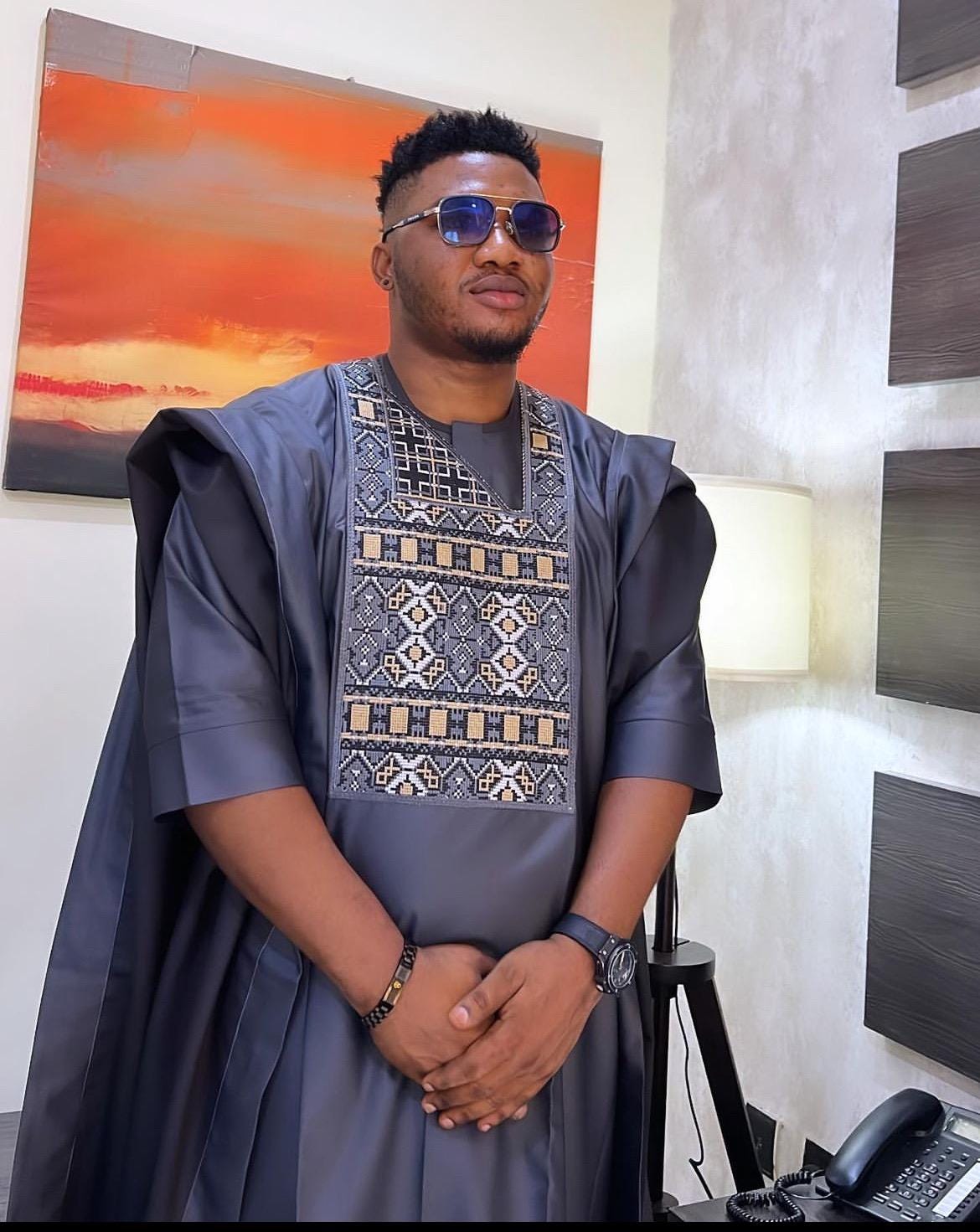 Agbada for Men With Monogram Embroidery/african Wedding Suit/ White ...