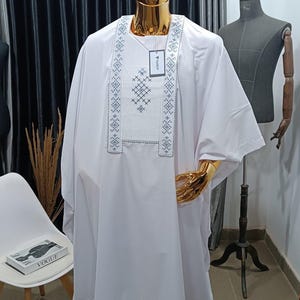 Agbada for Men With Monogram Embroidery/african Wedding Suit/ White ...