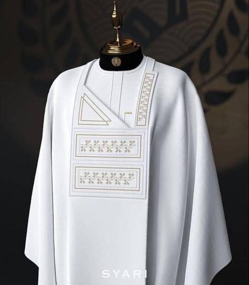 Monogrammed Agbada for Men: White African Wedding Suit - Etsy