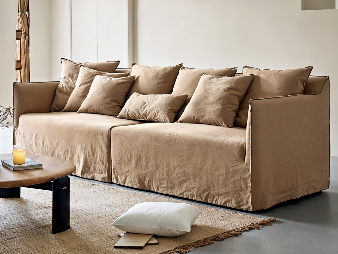 Cotton and Linen Sofa Covers, Customized Full Sofa Covers, Home ...