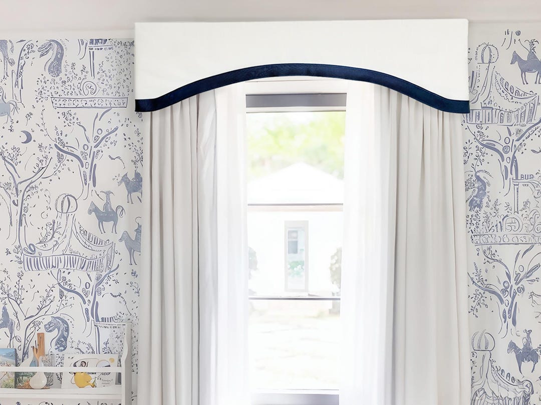 White Curtains With Trim, Curtain Drapes, Decorative Curtains, Custom ...
