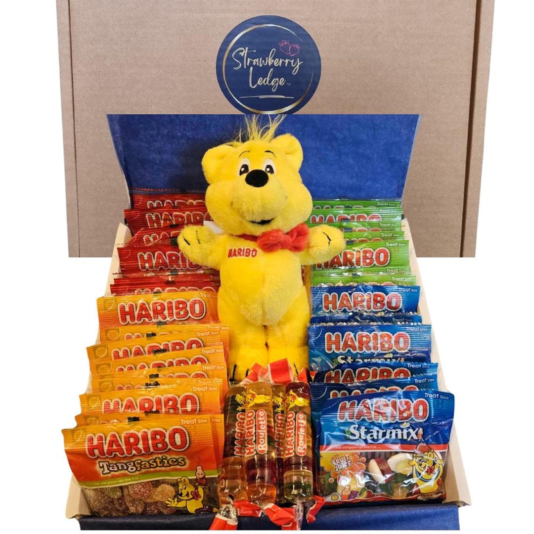 Haribo & Plush Teddy Bear Sweets Gift Box Haribo Starmix, Supermix ...