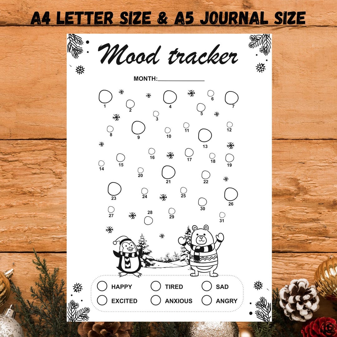 Snowball Mood Tracker, Winter Mood Tracker, PRINTABLE Journal Page ...